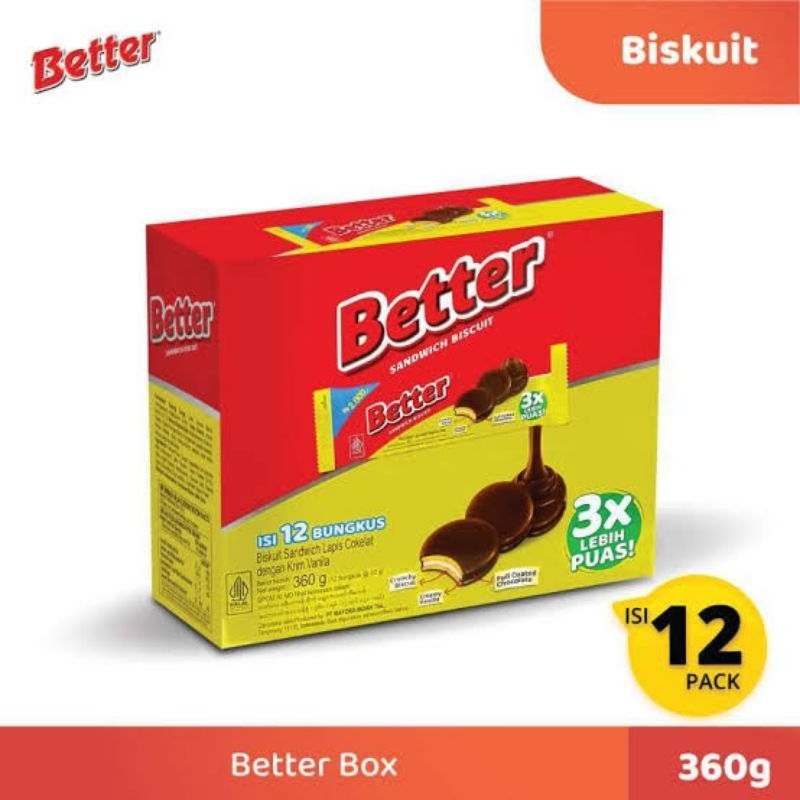 Jual Better Sandwich Biskuit Sekotak isi 12 Bungkus | Shopee Indonesia