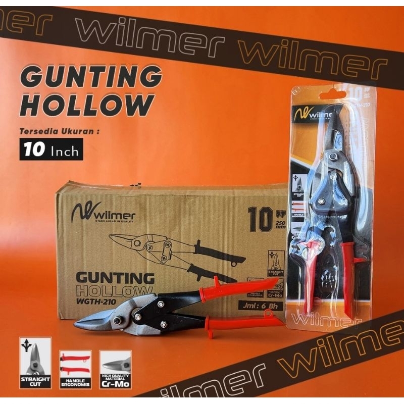Jual Wilmer Gunting Hollow Holo 10" / Gunting Seng Baja Ringan Lurus 10 ...