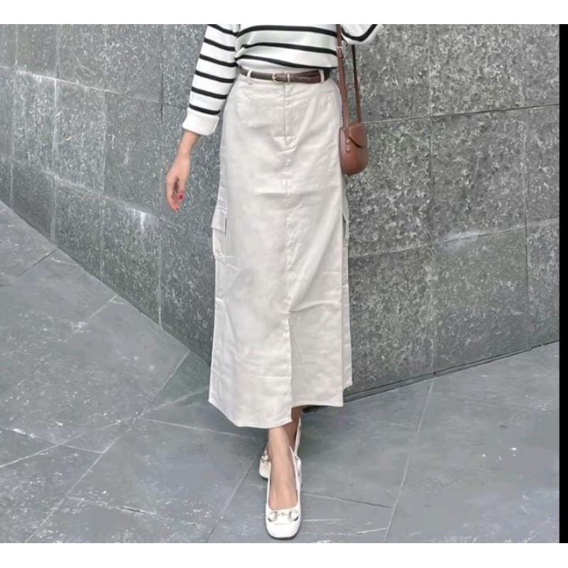 Jual ROK CARGO KOREAN LOOK STYLE// ROK MODEL KEKINIAN BAHAN ELIZABETH ...
