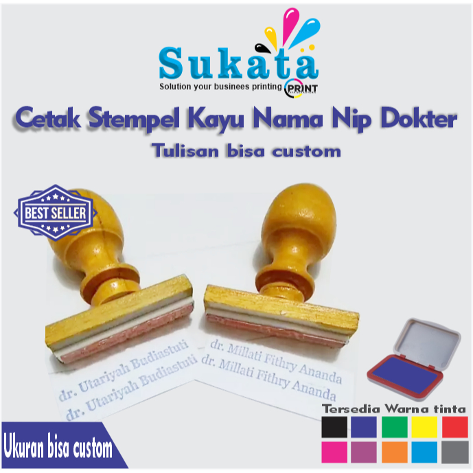 Jual Stempel Kayu stempel manual runaflek nylo stempel Nama NIP SIP DOKTER PERAWAT | Shopee ...