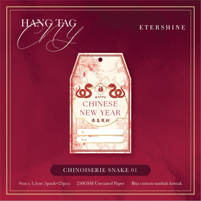 Jual 25pcs Hang Tag Imlek CNY 2025 Hangtag Kartu Ucapan Mini Sincia ...