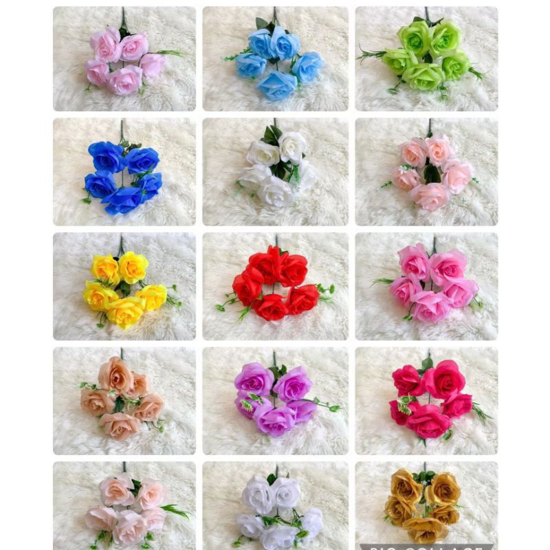 Jual bunga mawar rose of artificial 1 tangkai 5 cabang bunga dekorasi ...