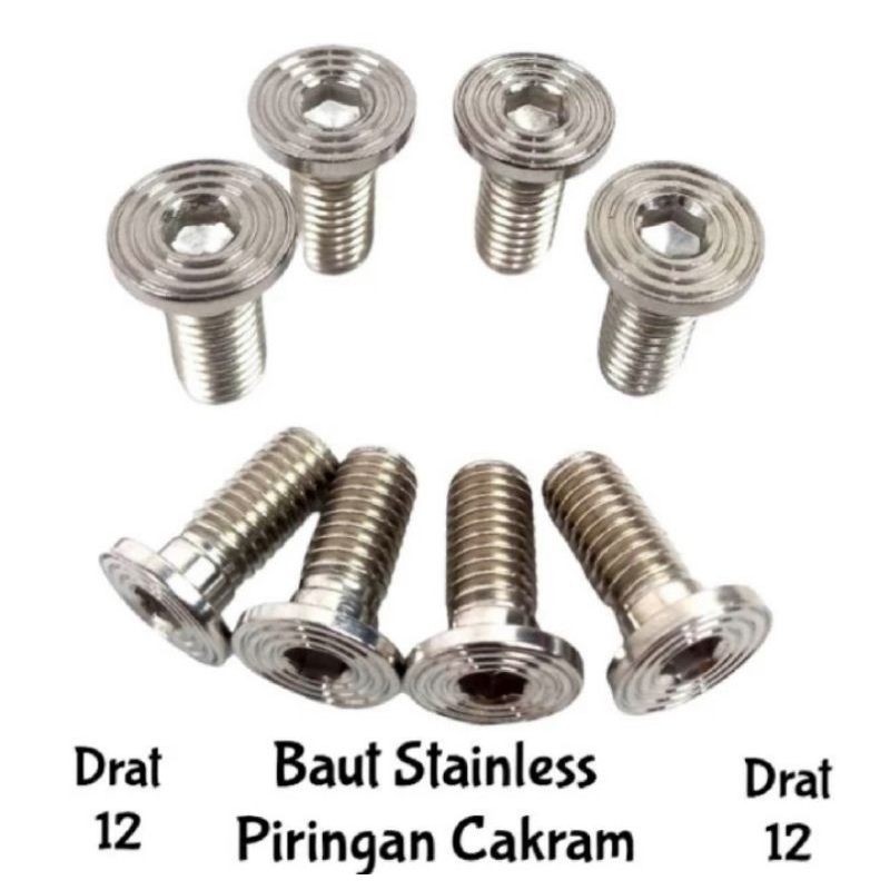 Jual BAUT DISC CAKRAM STAINLESS DRAT 12 BAUT CAKRAM BAUT DISK CAKRAM UNIVERSAL SEMUA MOTOR HARGA ...