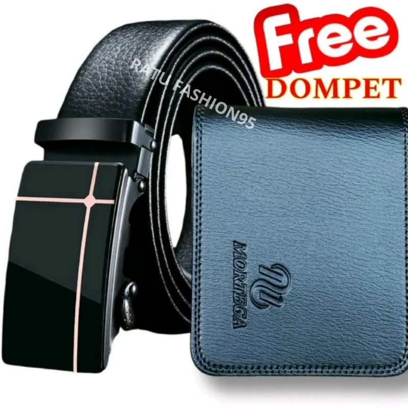 Jual SABUK KULIT GRATIS DOMPET Gesper rel otomatis leather pu belt ...