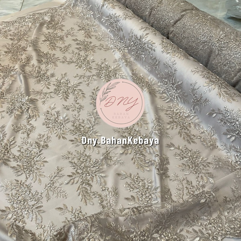 Jual Bahan Kain Kebaya Brokat Tile Alana Series Warna Coklat Susu Latte ...