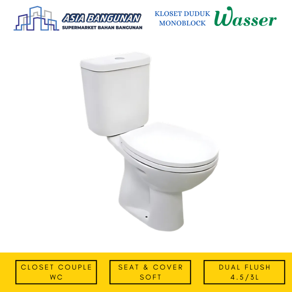 Jual ASIA BANGUNAN - WASSER CLOSET DUDUK/WC DUDUK MONOBLOCK CT 315 ECO ...
