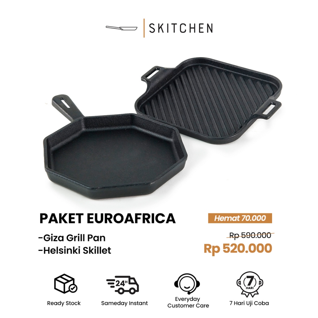 Jual SKITCHEN Cast Iron Paket EuroAfrica - Lebih Hemat Skillet Griller ...