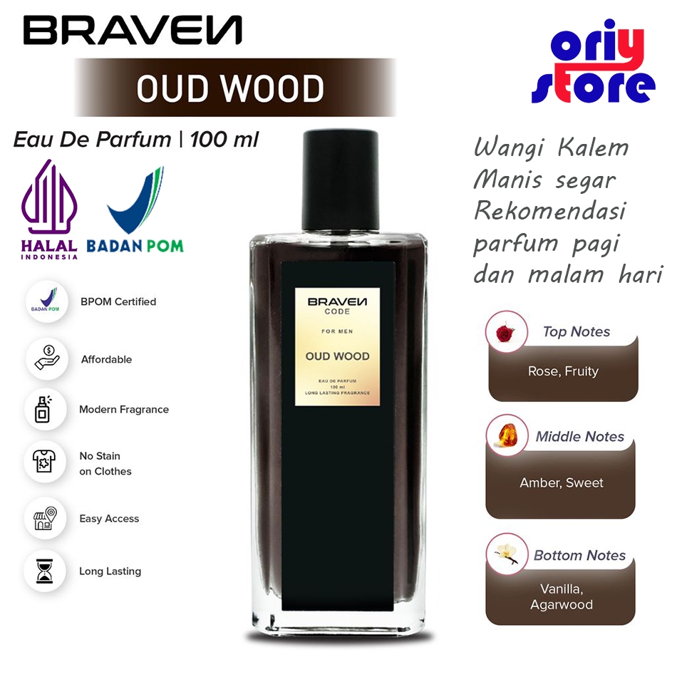 Jual Braven CODE Oud Wood 100ml Parfum Pria Tahan Lama Edp | Shopee ...