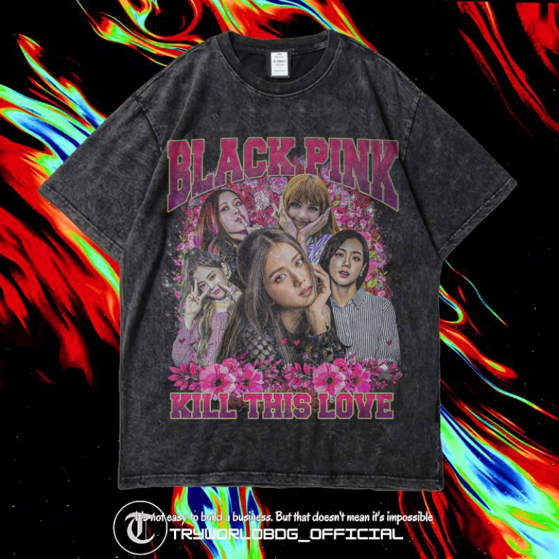 Jual TRYWORLDBDG OFFICIAL "BLACKPINK " KAOS OVERSIZED | KAOS WASHED | STONE WASH | OVERSIZED T ...