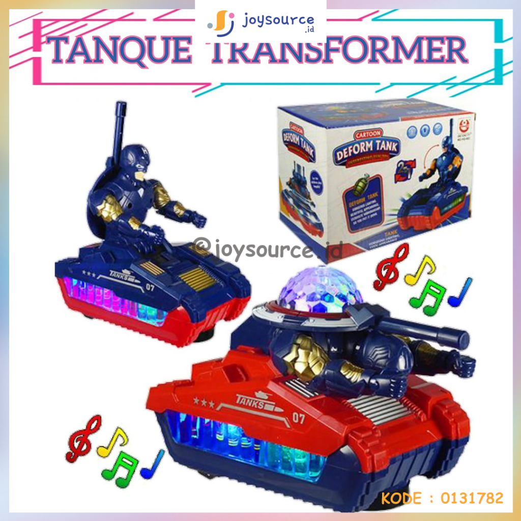 Jual MAINAN ANAK MOBIL TANK TRANSFORMER BISA JADI ROBOT ADA MUSIK DAN ...