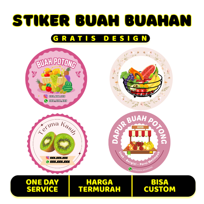 Jual STIKER LABEL / COSTUM STIKER BUAH BUAHAN / STIKER GRATIS DESIGN ...