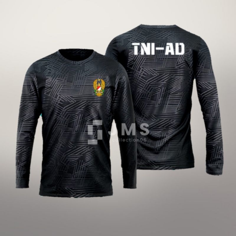 Jual kaos dryfit TNI AD lengan panjang / kaos TNI AD bahan dryfit emboss/ baju kaos lengan ...