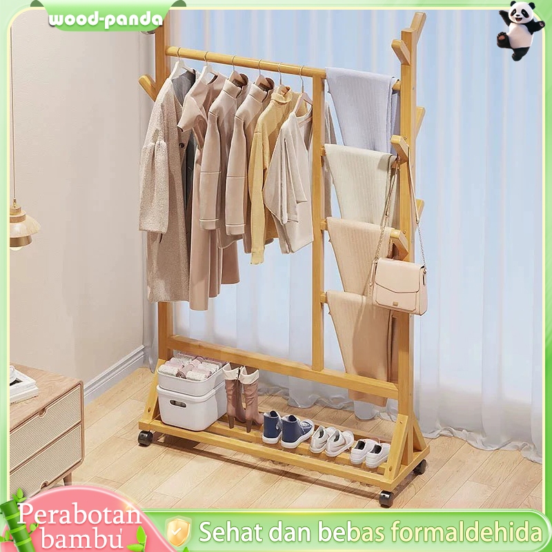 Jual Stand Hanger Gantungan Baju kayu Gantungan Berdiri Stand Hanger ...