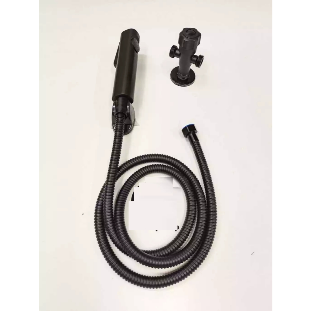 Jual paket bidet / jet shower hitam minimalis 7BL & stop kran stainless ...