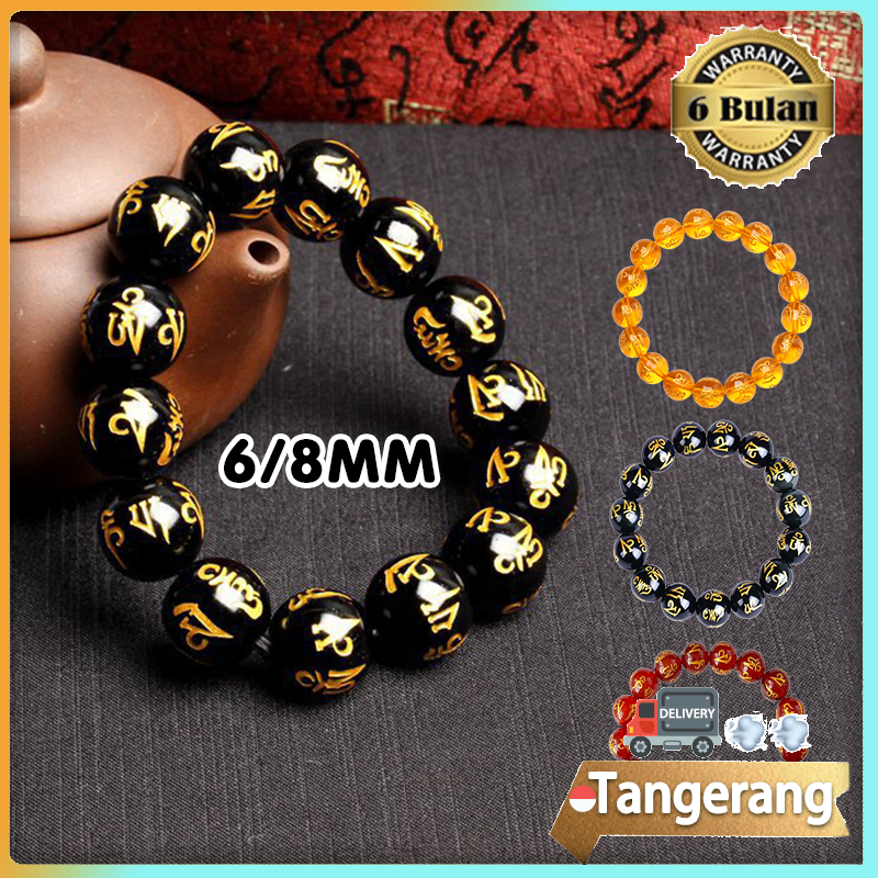 Jual Batu Tibet Mantra 6mm Batu Manik Manik Gelang Bahan Gelang Batu ...
