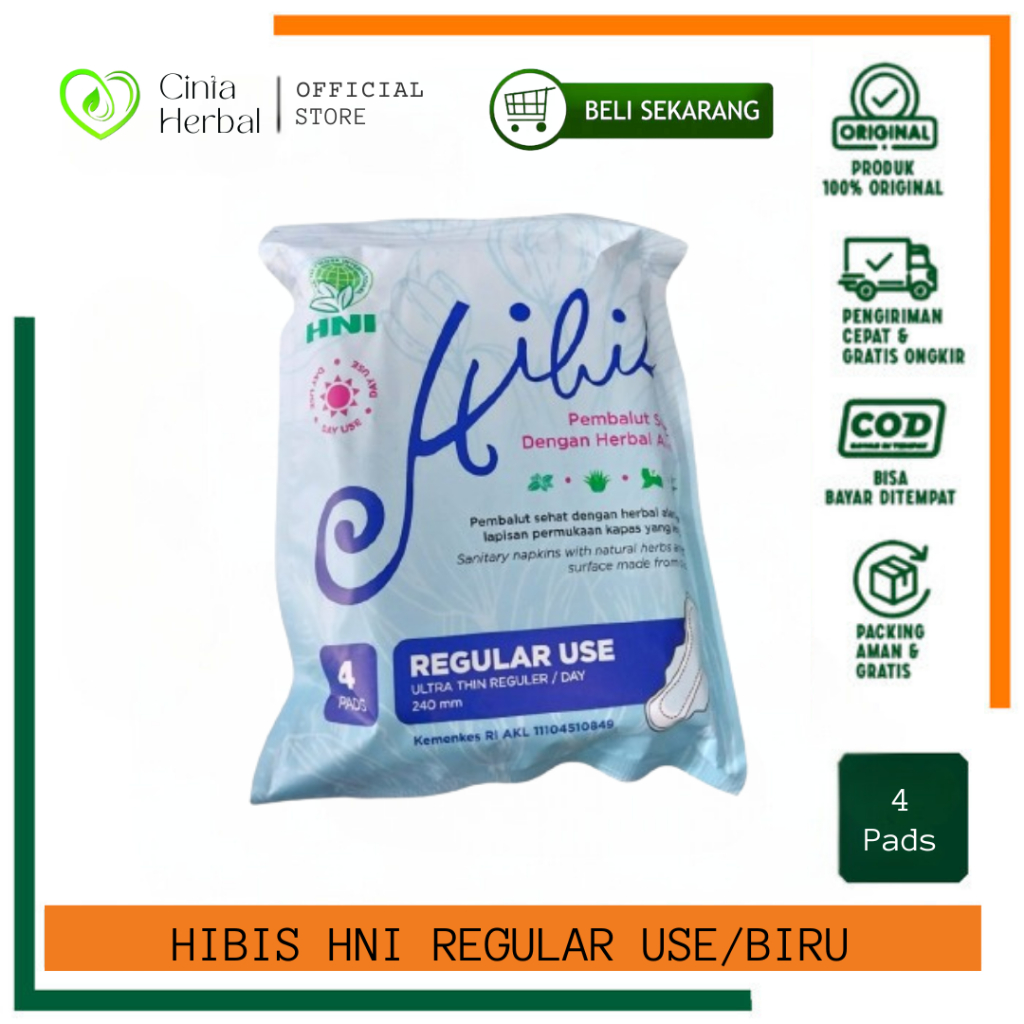 Jual Hibis Reguler Use I Pembalut Herbal Hibis Biru Per Pcs | Shopee Indonesia