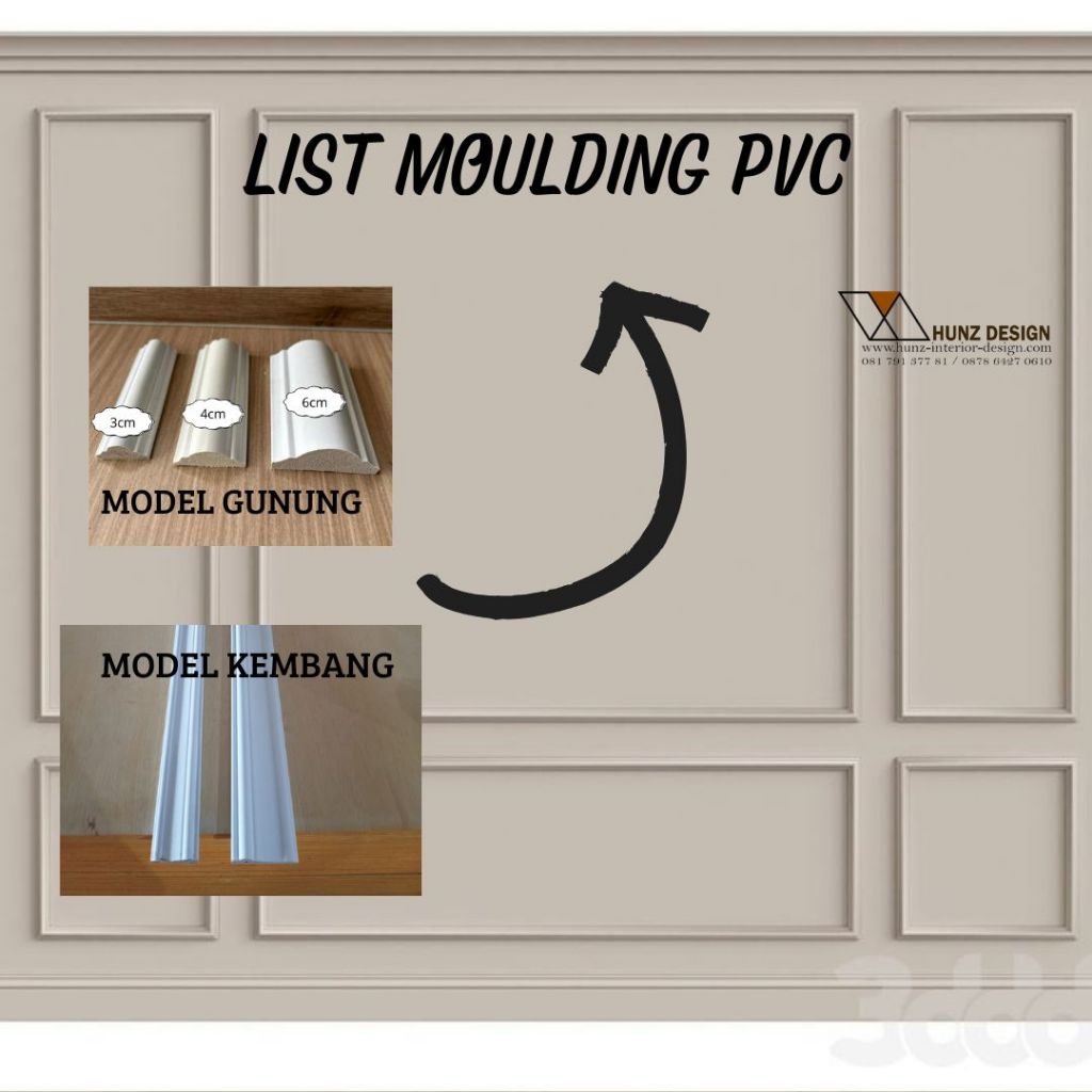 Jual List moulding dinding model KEMBANG dan GUNUNG 2 meter premium ...