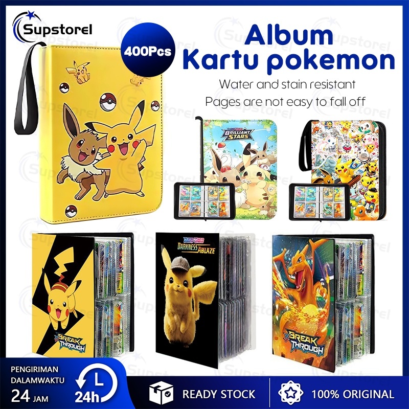 Jual 【Ready Stock】400PCS Buku Album Kartu Pokemon Kartu Game Catatan Album Pokemon Book Cards ...