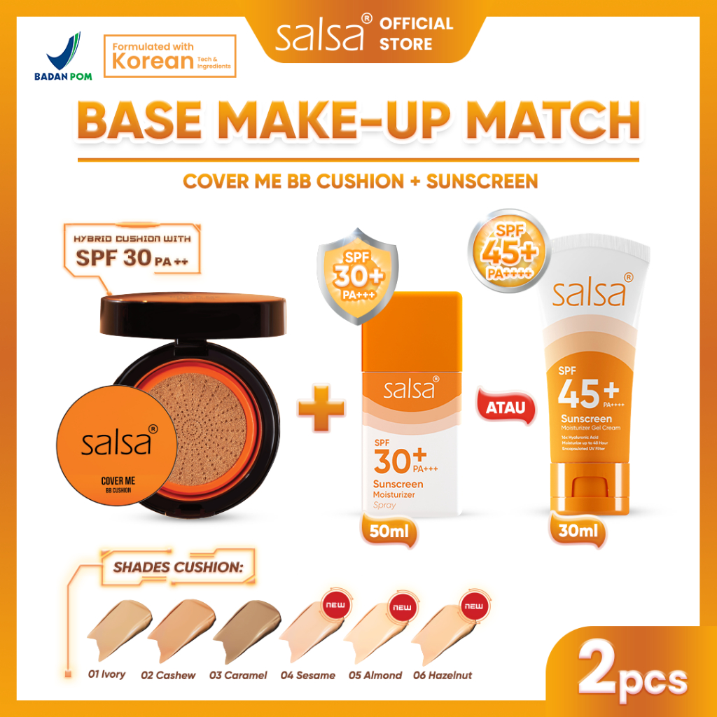 Jual [BUY 1 GET 2] SALSA Base Makeup Match - Cover Me BB Cushion dan ...