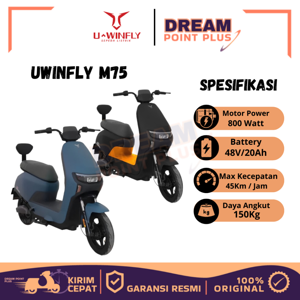 Jual Sepeda Listrik Uwinfly M75 800watt NFC 48v/20Ah | M70 NFC 500watt ...