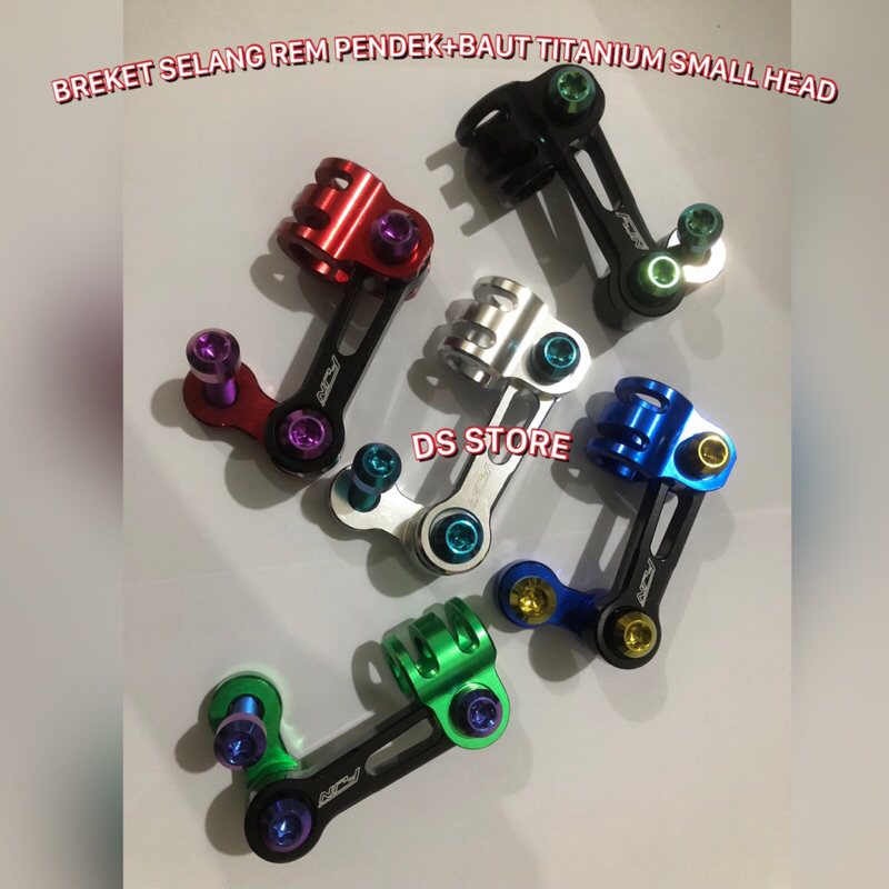 Jual BREKET SELANG REM CNC PENDEK KOMBINASI WARNA + BAUT TITANIUM SMALL ...