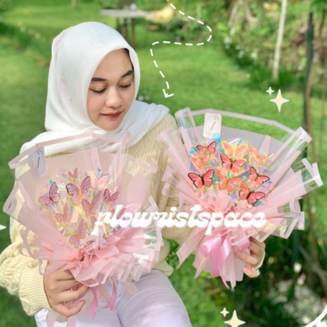Jual READY BUKET WISUDA BUTTERFLY LED FREE PACKING & KARTU UCAPAN ...