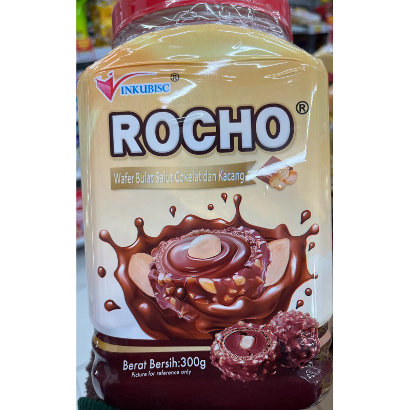 Jual Inkubisc Rocho Wafer Bulat Salut Cokelat dan Kacang Berat Bersih ...