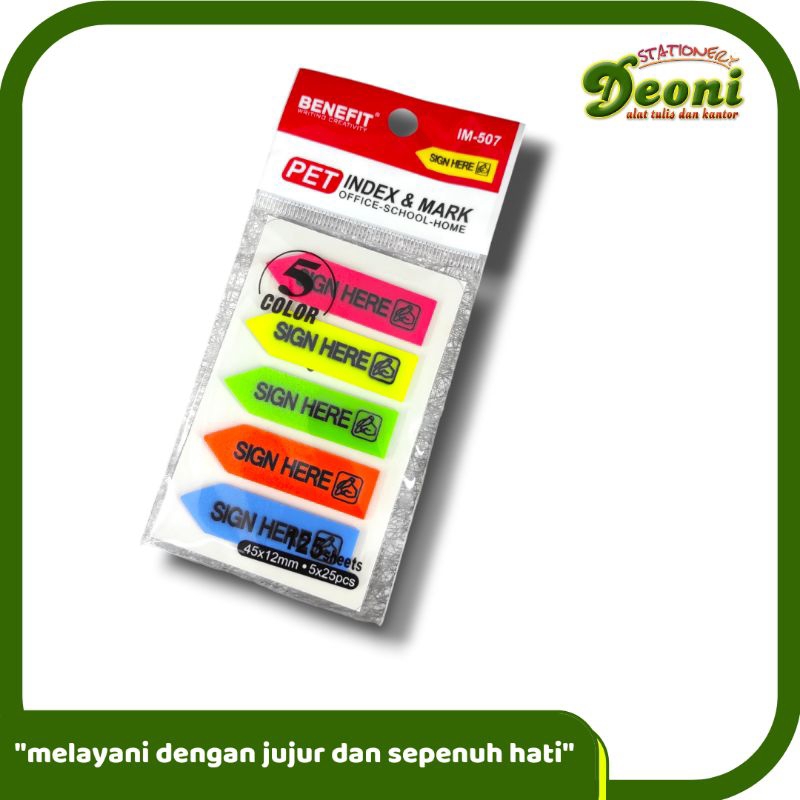 Jual Benefit Index & Mark Sticky Note Post It IM-507 Sign Here | Shopee ...