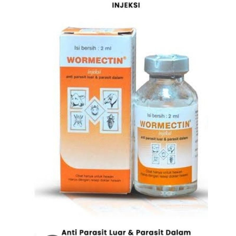 Jual WORMECTIN INJEK OBAT HEWAN ATASI KUTU CACING SCABIES GUDIK CAPLAX ...
