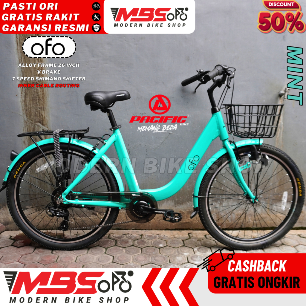 Jual SEPEDA PEREMPUAN CTB TERBARU MINI KERANJANG PACIFIC OFO 26 INCH ...