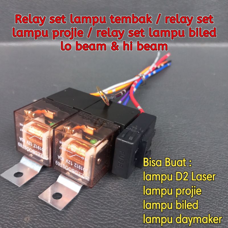 Jual Relay set lampu tembak low beam dan high beam / Relay set Lampu ...