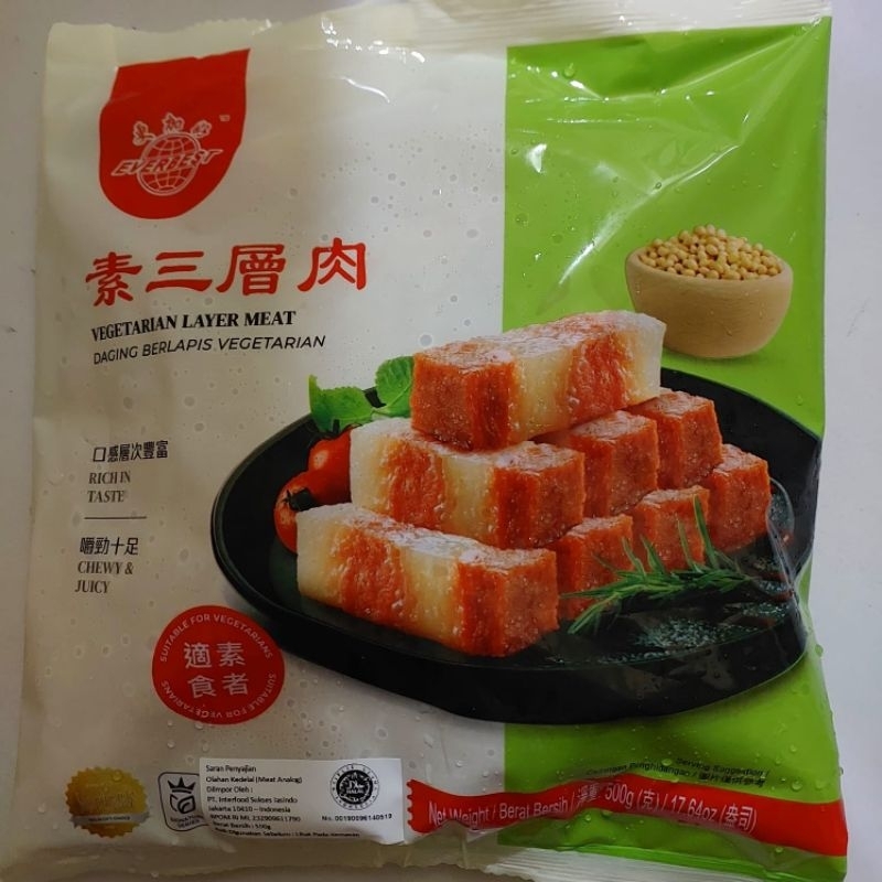 Jual Everbest Vegetarian Layer meat/Daging Sam Cam vegetarian 500 Gr ...