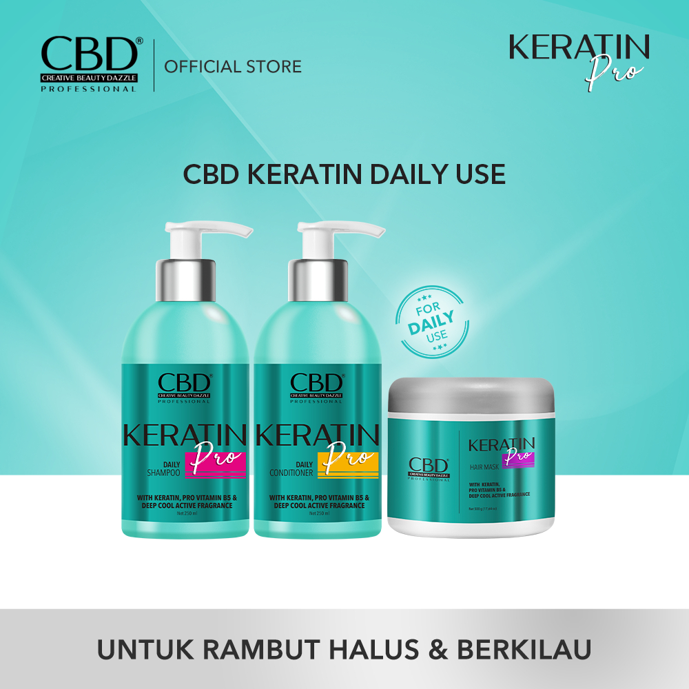 Jual CBD Professional Daily Keratin Pro Shampoo 250ml + Conditioner ...