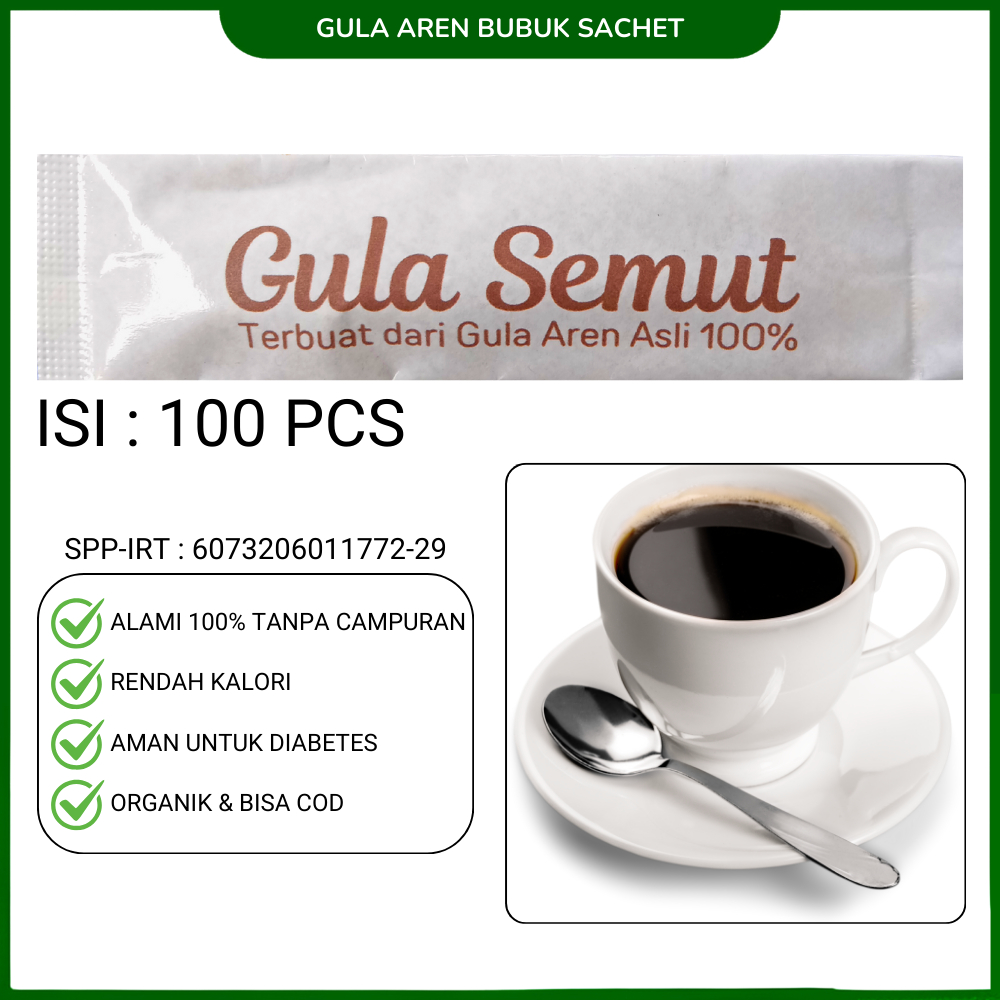 Jual Gula Aren Semut Asli Sachet Bubuk Brown Sugar 100 Sachet | Shopee ...