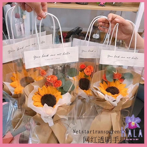 Jual Plastik Buket Bunga Kantong Buket Totebag buket Bening Transparan ...