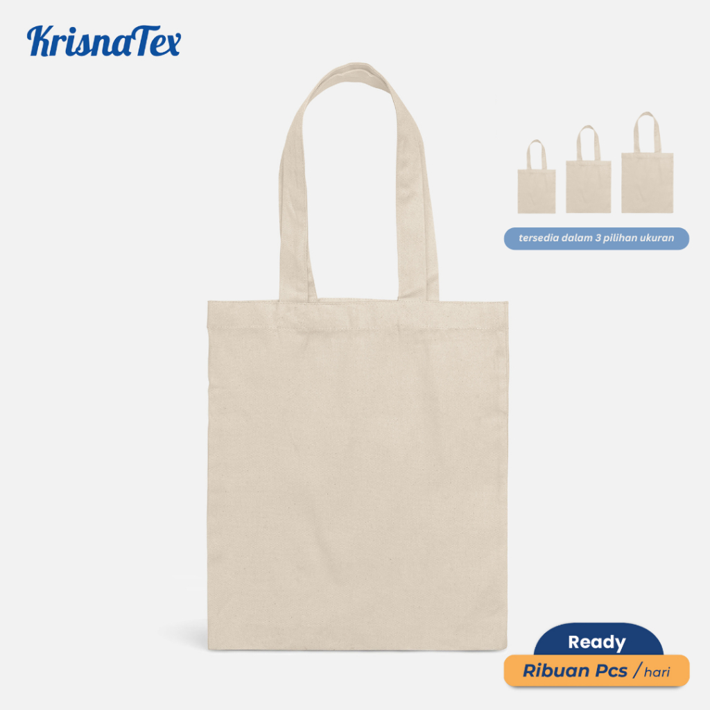 Jual Krisnatex Tote Bag Kanvas Natural Polos - Tas Belanja Canvas Totebag POTRAIT | Shopee Indonesia