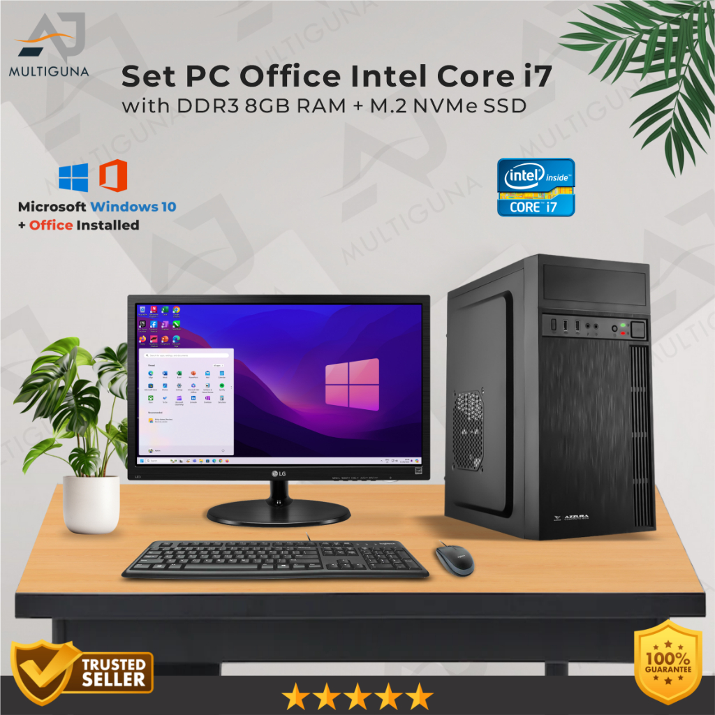 Jual Set PC Komputer Intel Core i7 RAM 8GB SSD Rakitan Office | Shopee ...