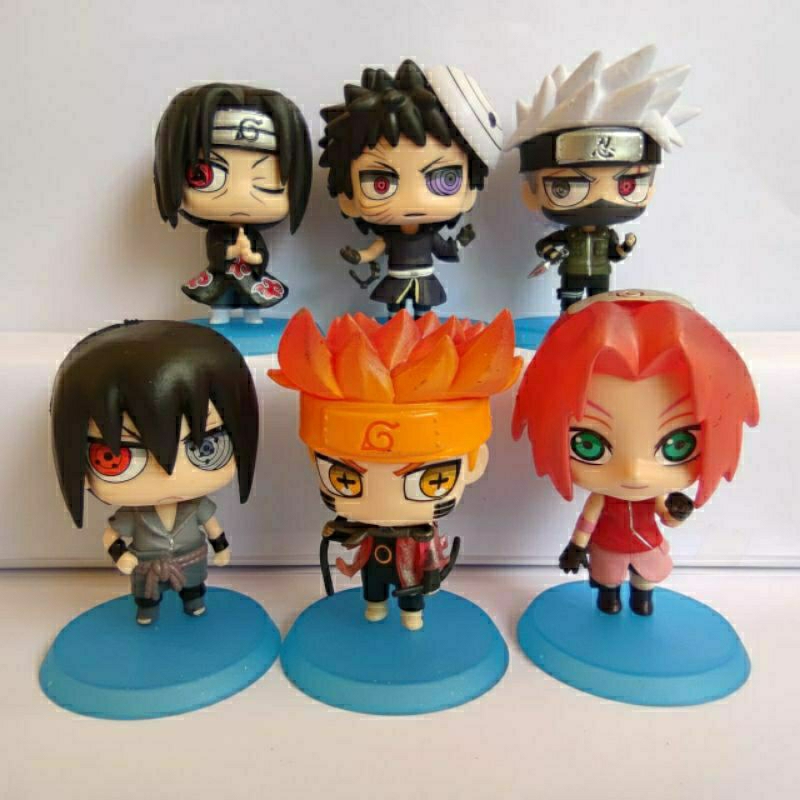 Jual Action figure naruto sasuke chibi kepala besar set 6pcs | Shopee ...