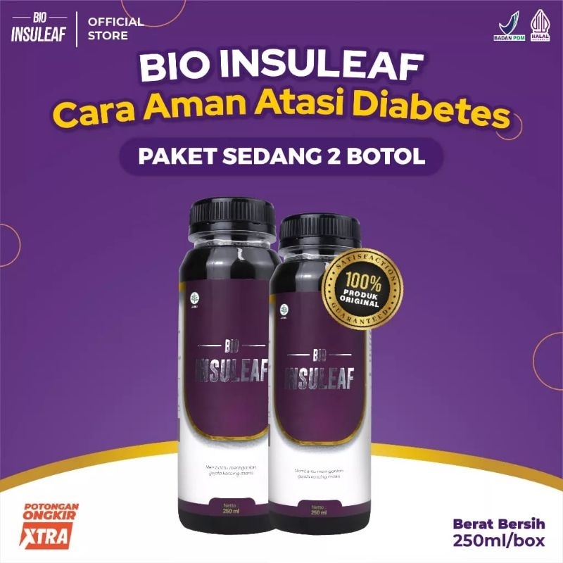 Jual Bio insuleaf obat herbal diabetes paket 2 botol | Shopee Indonesia