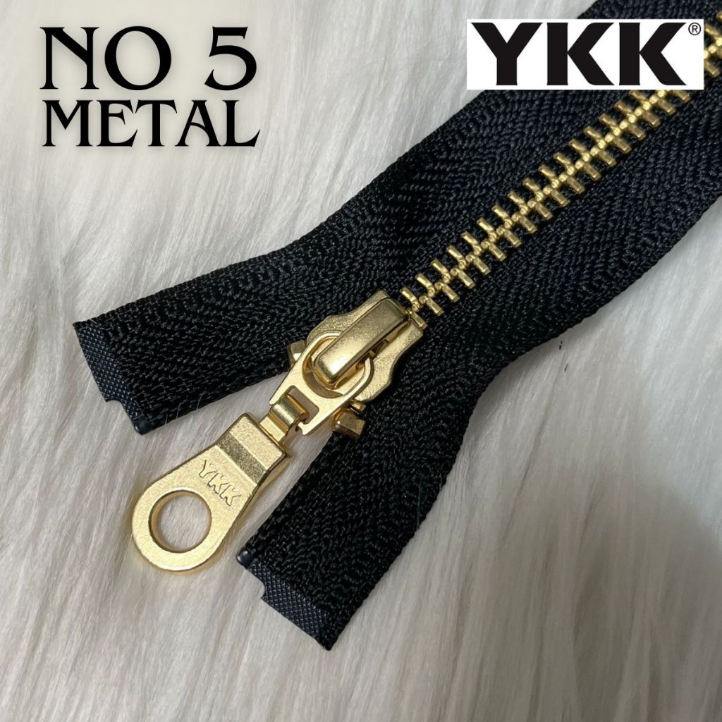 Jual Resleting Jaket YKK No 5 Gigi Metal Gold ATG Nomor 5 Besi Autolock Zipper Open End Buka ...
