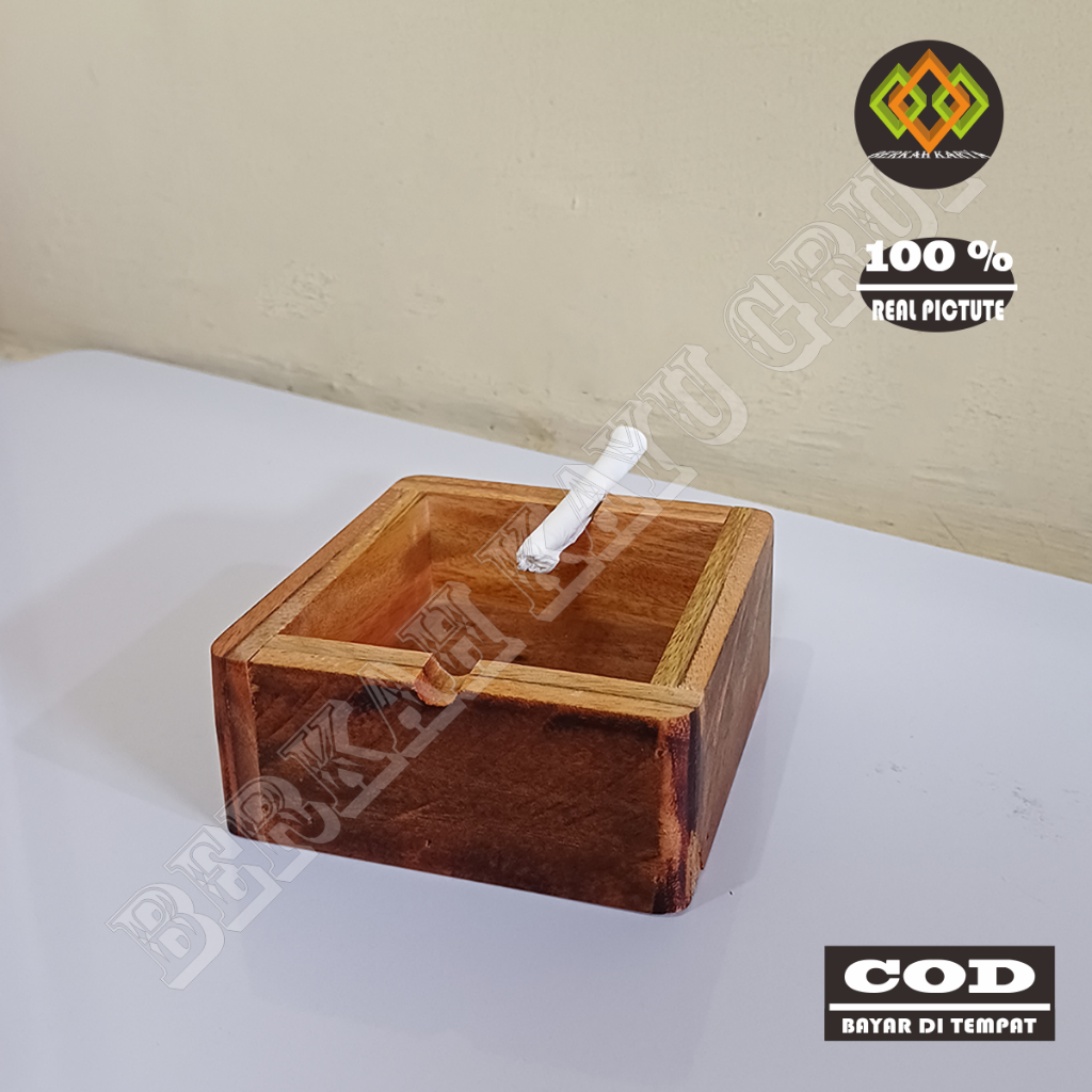 Jual ASBAK KAYU/TEMPAT ABU ROKOK/ASBAK KAYU POLES/ASBAK ESTETIK ...