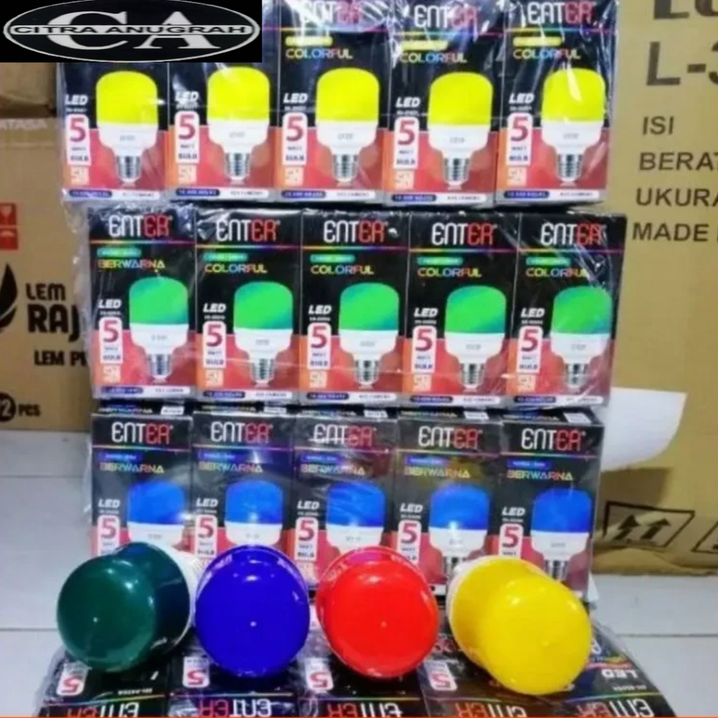 Jual Lampu Led Hias Warna Warni 5 watt Enter/Lampu Dekor Led/Lampu ...