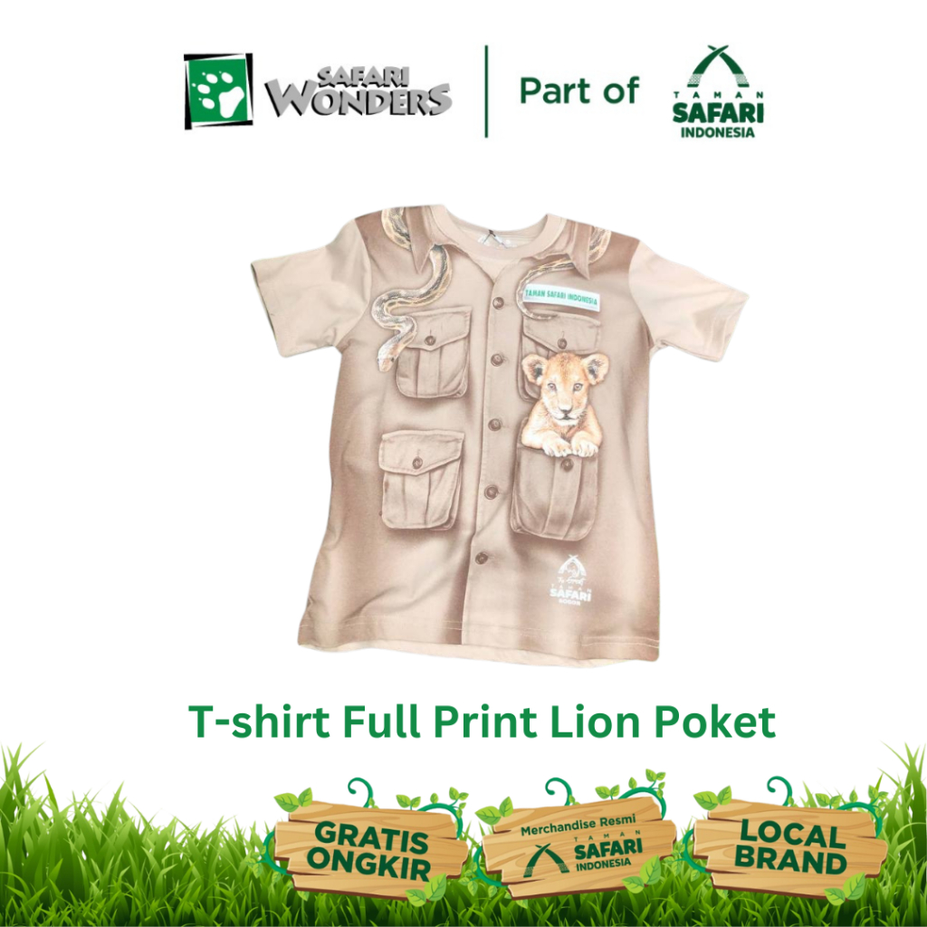 Jual Kaos Anak-Anak Motif Singa Size L I Kids T-shirt Full Print Lion ...