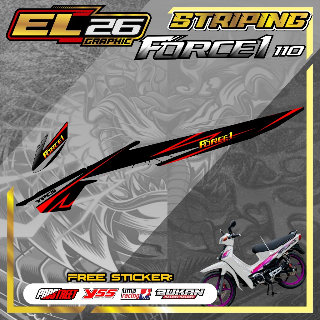 Jual 03 STRIPING YAMAHA FORCE 1 110 - STICKER STRIPING YAMAHA FORCE 1 ...