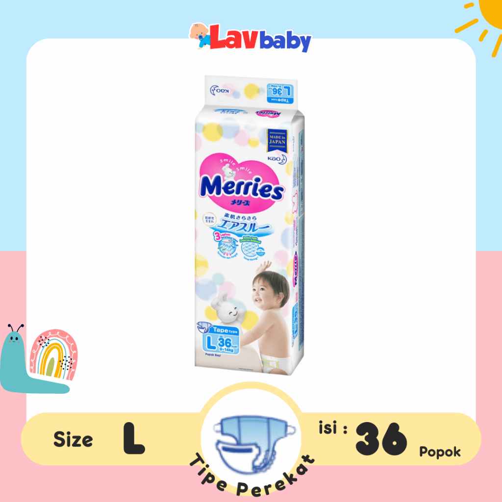 Jual TAPE L36 - Merries Premium L 36 L36 Tape Perekat diapers popok ...
