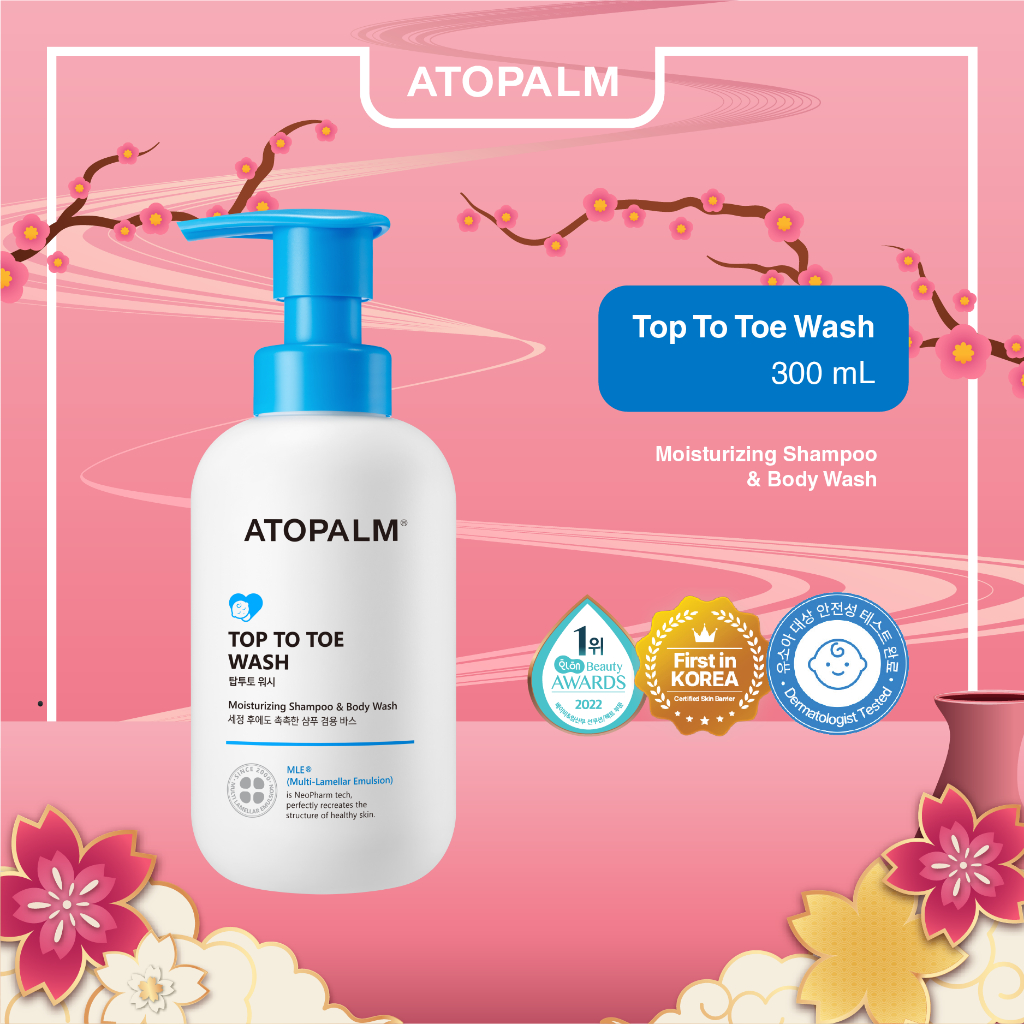 Jual ATOPALM Top to Toe Wash 300ml - Sabun & Shampo Bayi | Shopee Indonesia