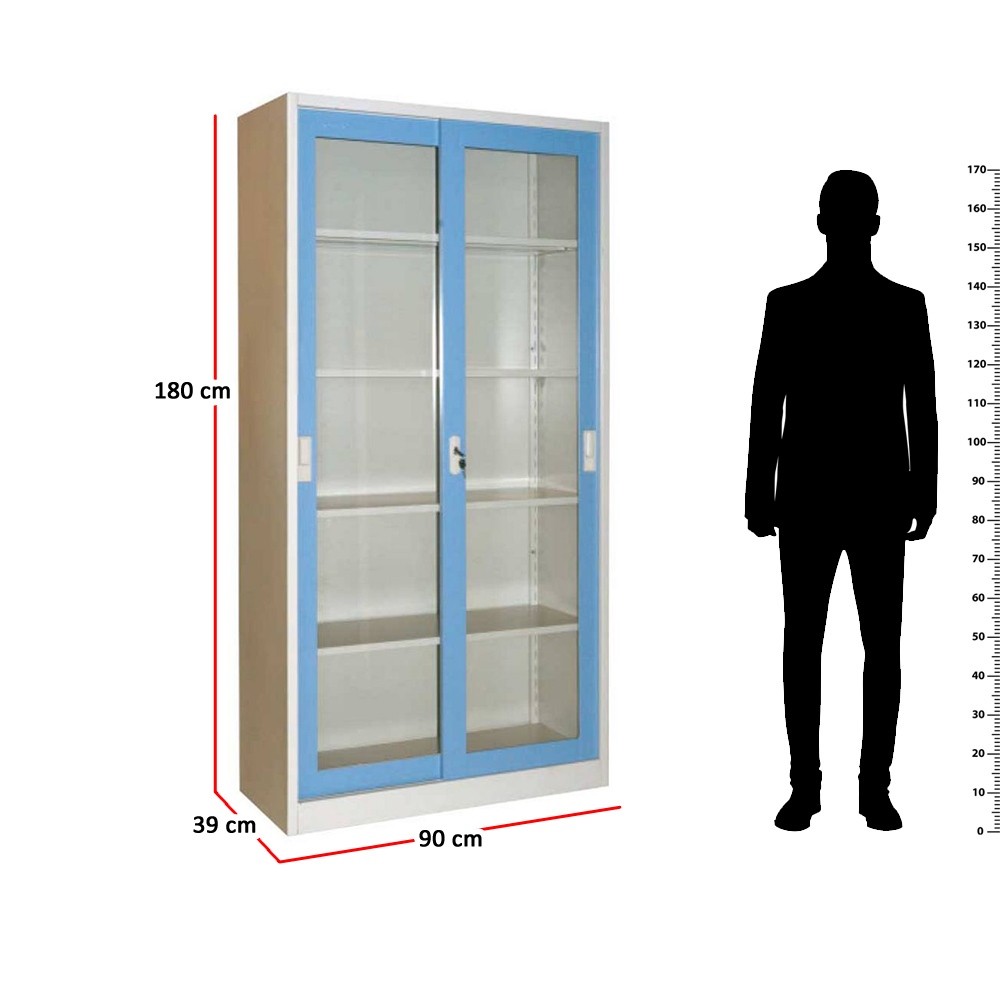 Jual Krisbow Lemari File Biru Sliding 180x90x39CM KW1700198 | Shopee ...