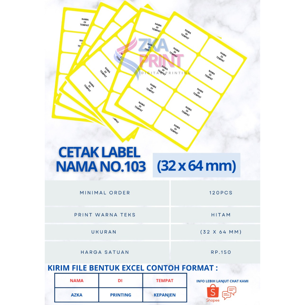 Jual CETAK LABEL NAMA UNDANGAN MURAH | Shopee Indonesia