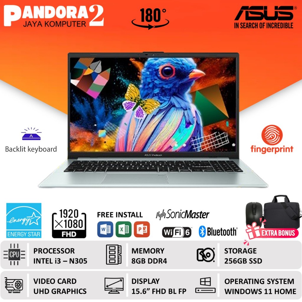 Jual ASUS Vivobook Go 15 E1504GA i3 N305 8 Core 8GB 256GB FHD Win11Home ...