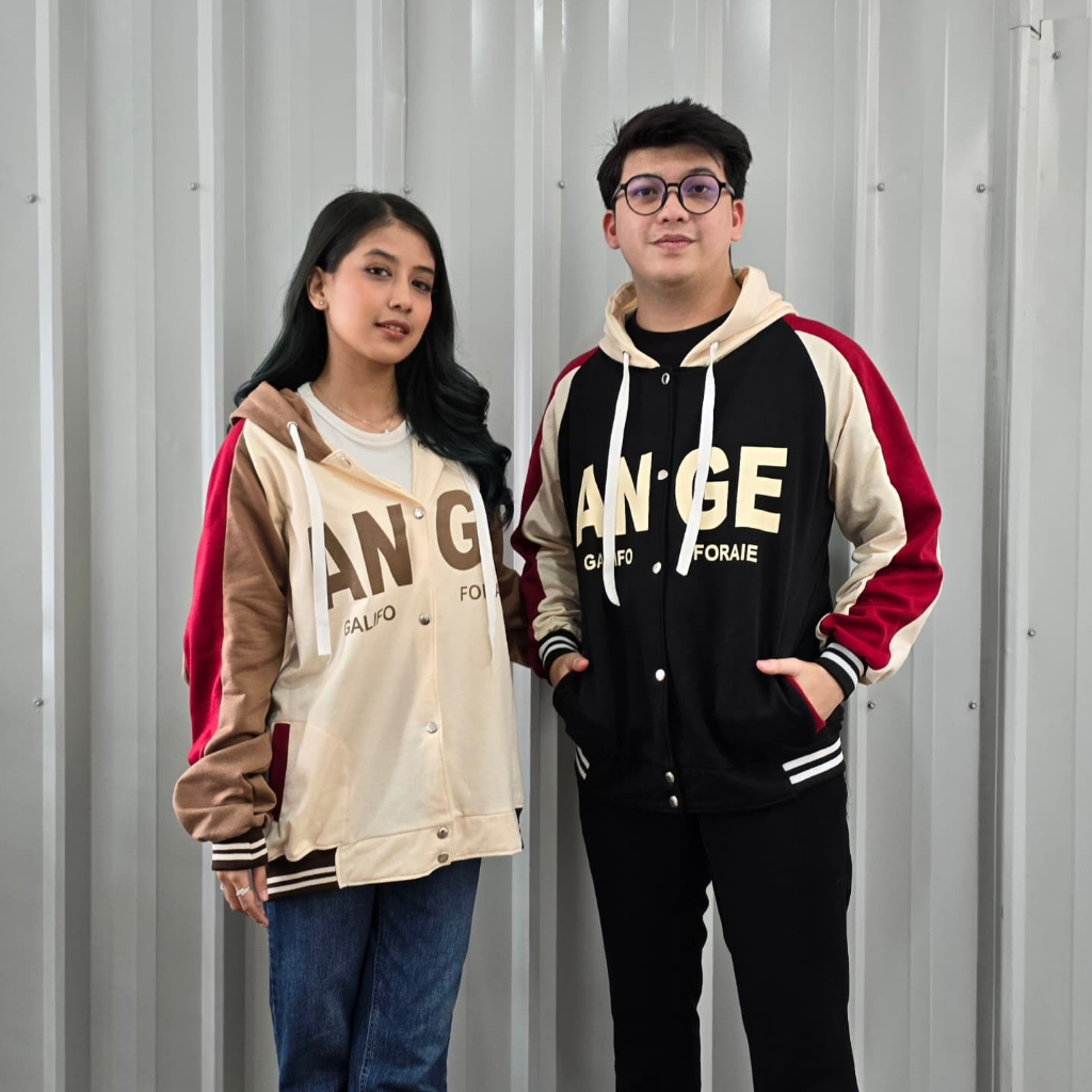 Jual ( isi 2 ) FFS jaket hoodie couple ANGE BASEBAL HOODIE / jaket ...